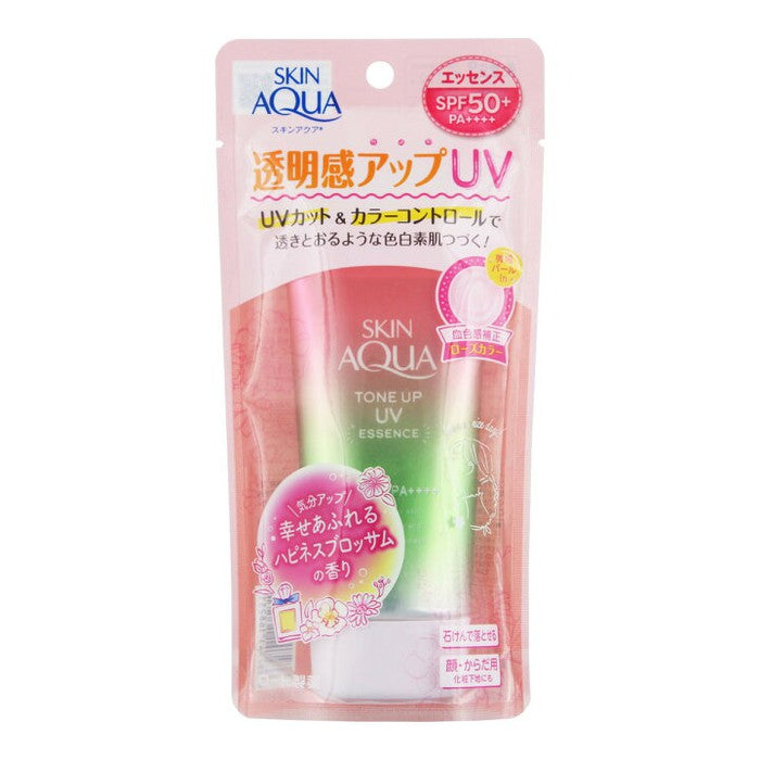 Rohto Skin Aqua Tone Up UV Essence – Rose Tone-Up & UV Protection with ...
