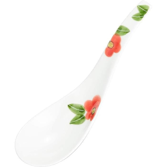Arita-yaki “Ultimate Renge” Ramen Spoon Red Camellia 16cm – Japanese ...