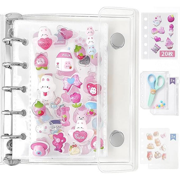 M5 Transparent Sticker Book Album – Mini Clear Binder with 20 Refills ...