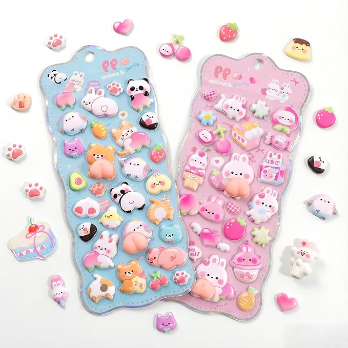 Japanese Squishy 3D Stickers – Pack of 2 Cute Stickers | WABI-SABI STORE