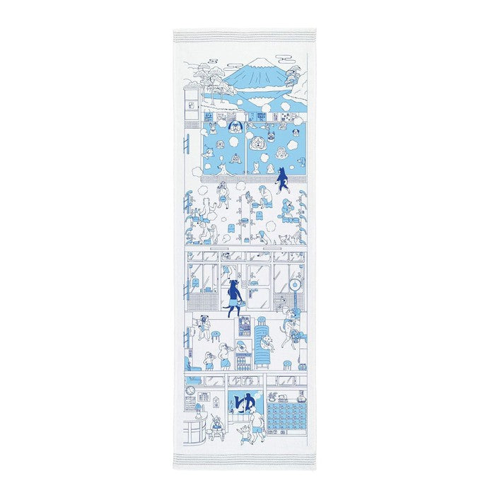 100% Cotton towel with Dogs in Onsen motif (Kontex) – WABI-SABI STORE