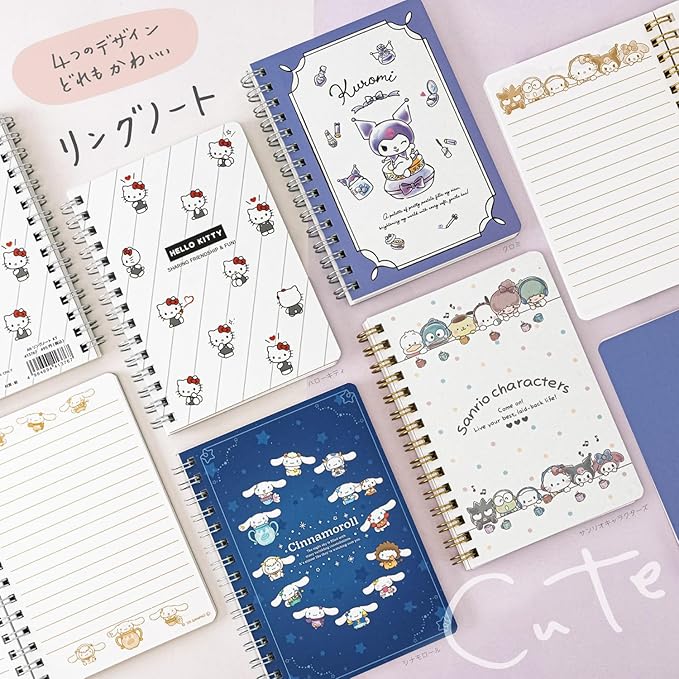 Yamano Paper Sanrio Ring Notebook A6 – Cute & Portable | Wabi-Sabi ...