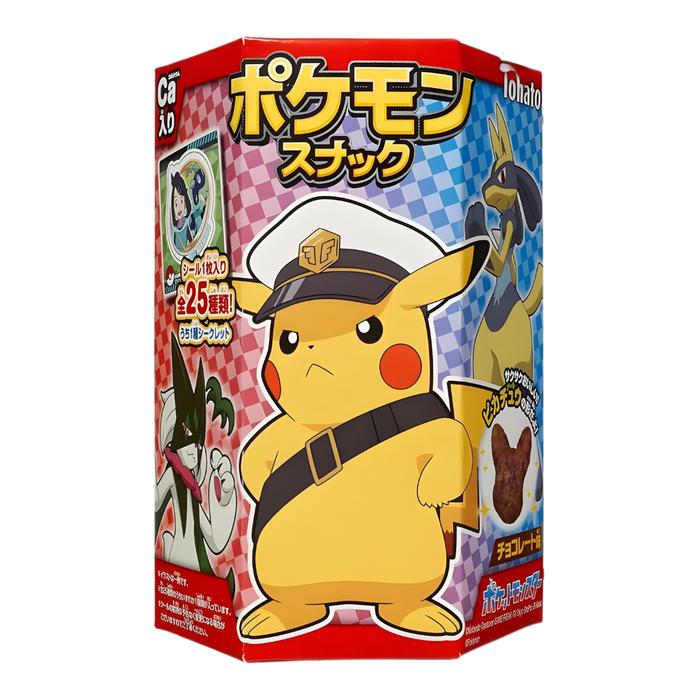 Tohato Pokémon Snack Chocolate Flavor 23g | Pikachu Shape with Sticker ...